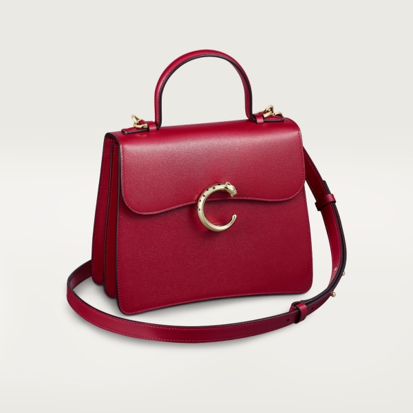 CRL1002324 - Top handle bag small model, Panthère de Cartier - Cherry ...