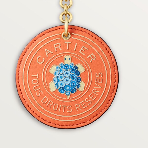 CRL3002328 - Round keyring, Cartier Characters - Apricot calfskin ...